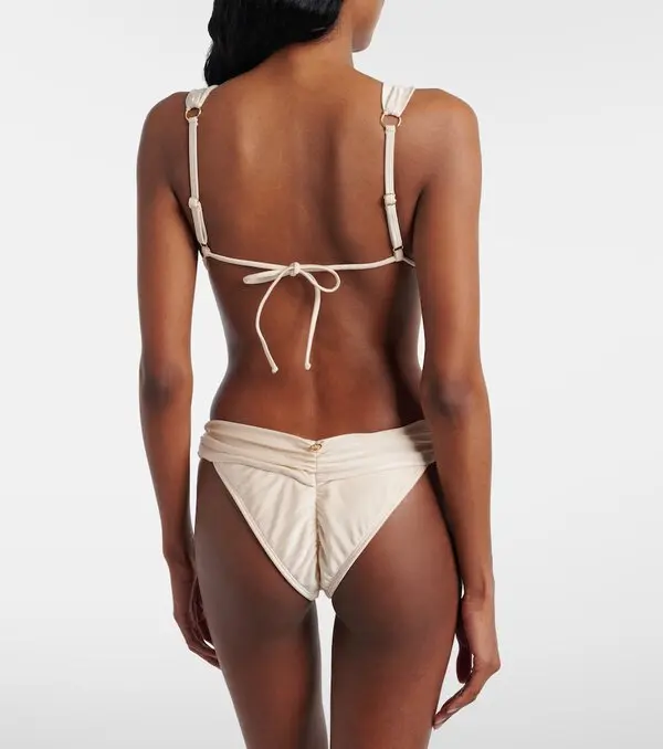 BANANHOT Iris Ruched Bikini Bottom - Beige