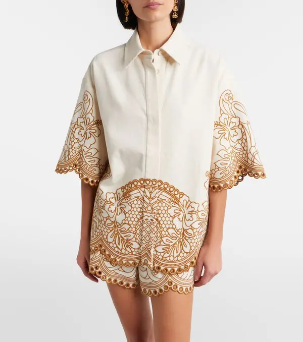 Zimmermann Como Embroidered Cotton Shirt