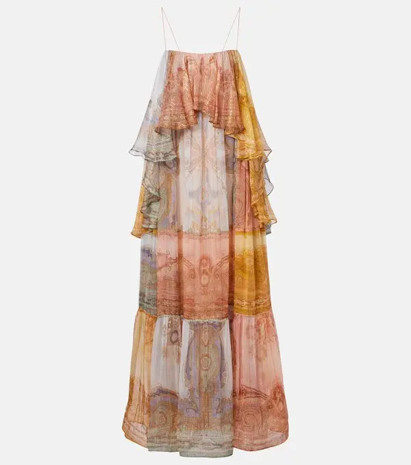 Zimmermann Como Paisley Silk-blend Maxi Dress - Multicoloured