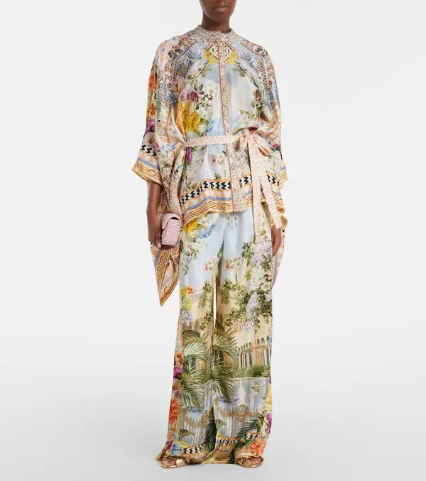 Camilla Printed Wide-leg Pants