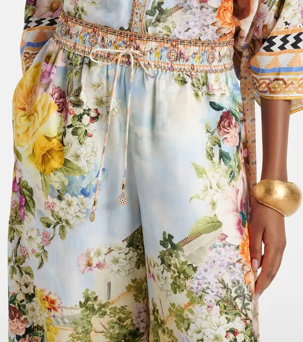 Camilla Printed Wide-leg Pants