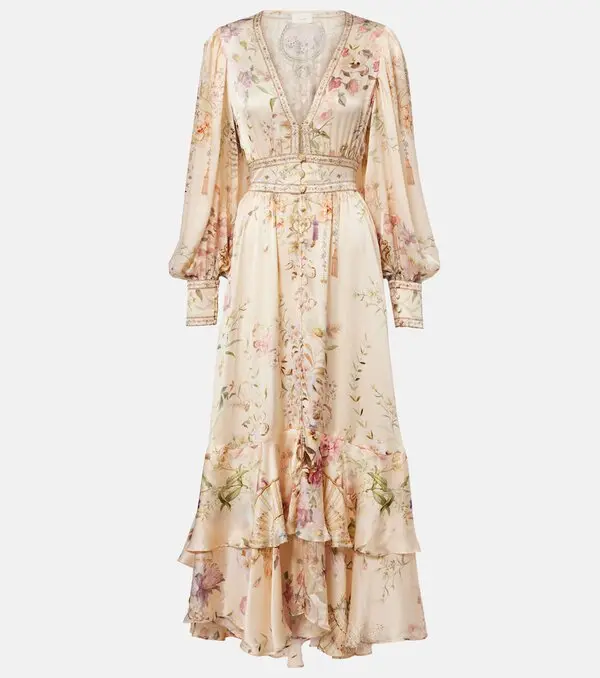 Camilla Embellished Printed Silk Maxi Dress - Multicoloured