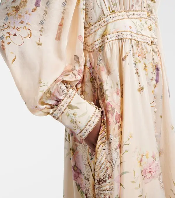 Camilla Embellished Printed Silk Maxi Dress - Multicoloured