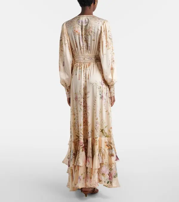 Camilla Embellished Printed Silk Maxi Dress - Multicoloured