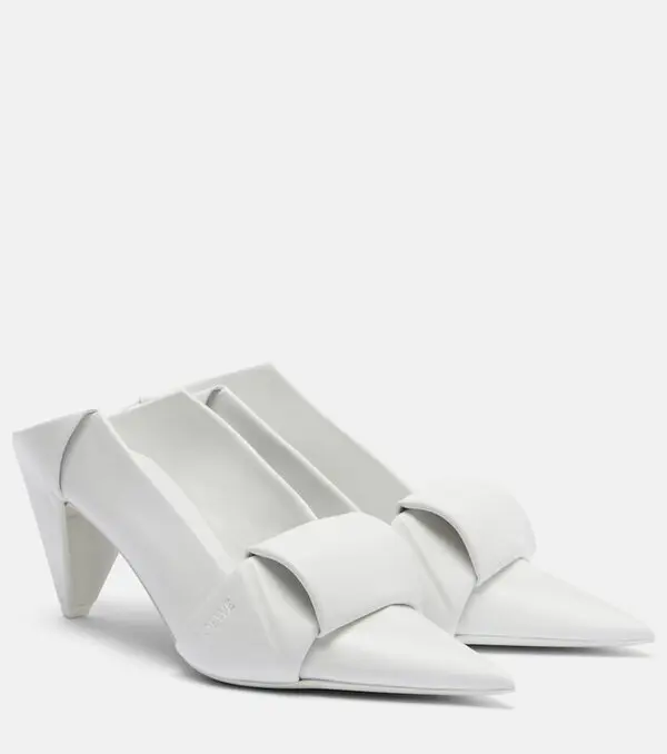 Loewe Origami Leather Mules - White