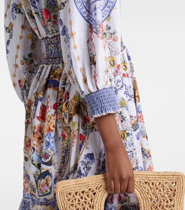 Camilla Printed Linen Maxi Dress