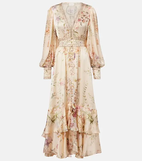 Camilla Embellished Printed Silk Maxi Dress - Multicoloured