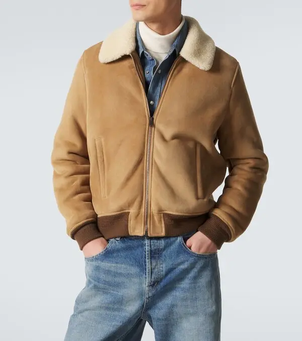Saint Laurent Shearling-lined Suede Jacket