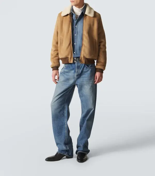 Saint Laurent Shearling-lined Suede Jacket