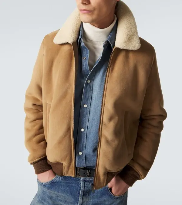 Saint Laurent Shearling-lined Suede Jacket