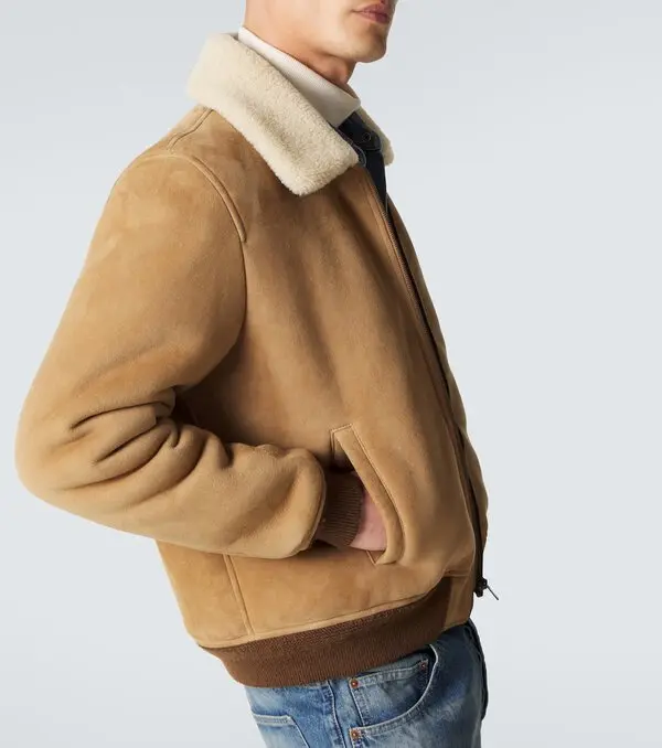 Saint Laurent Shearling-lined Suede Jacket