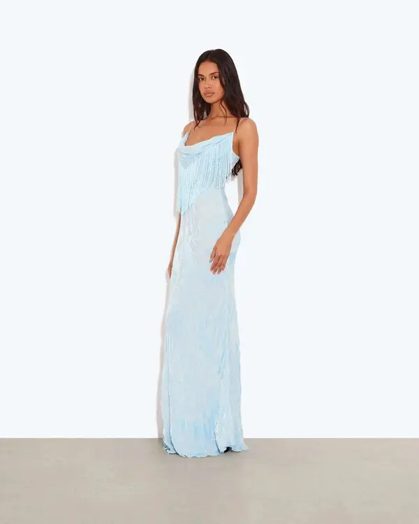 RAT & BOA Inaya Fringe Trim Dress - Blue