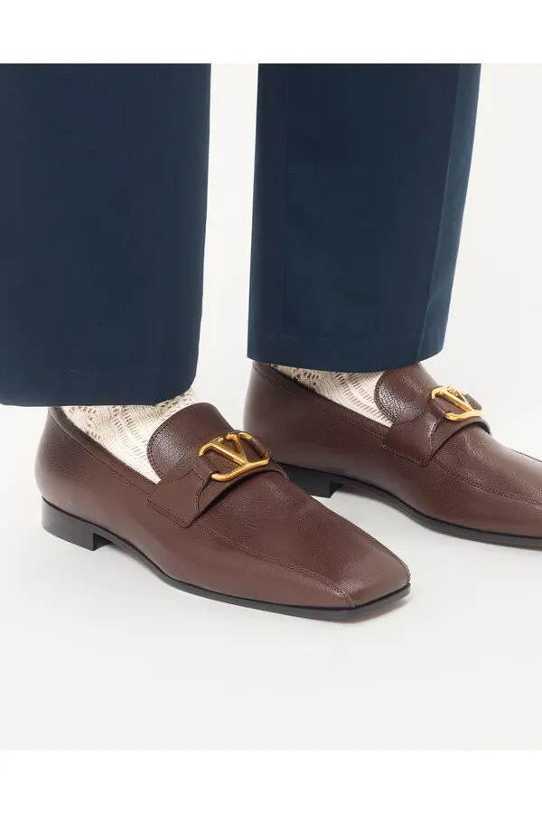 Valentino Garavani Vlogo Signature Kidskin Loafer - Brown