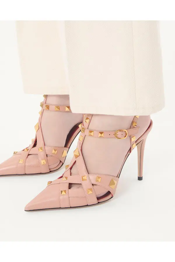 Valentino Garavani Studded Kidskin Pumps - Pink