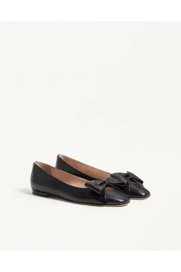 Valentino Garavani Bowow Kidskin Ballerinas - Black