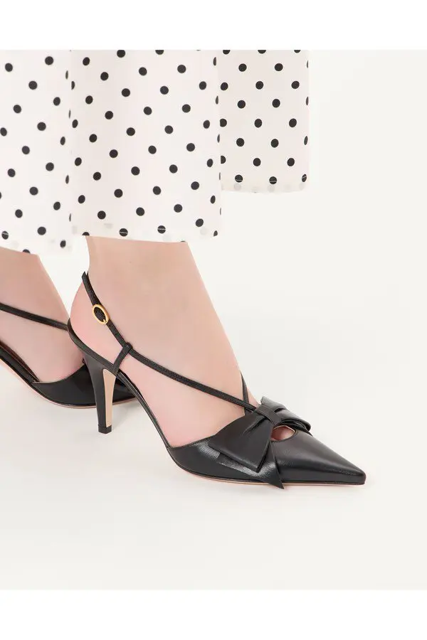 Valentino Garavani Bowow 85mm Slingback Pumps - Black
