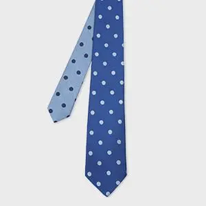 Paul Smith Polka Dot Silk Neck Tie - Blue