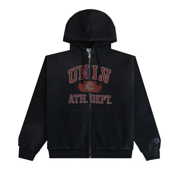 ERIC EMANUEL Ee Unlv Zip-up Hoodie 'washed /red - Black