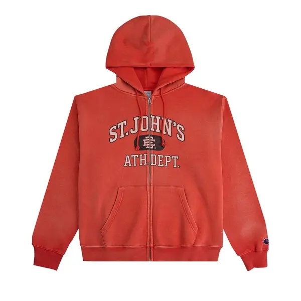 ERIC EMANUEL Ee St. John's Zip-up Hoodie 'washed /navy - Red
