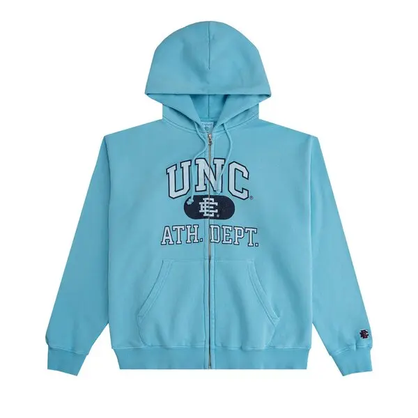 ERIC EMANUEL Ee Unc Zip-up Hoodie 'washed Carolina /navy - Blue