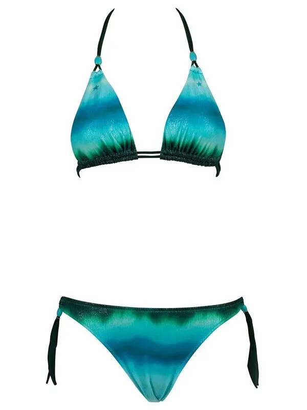 PIN-UP STARS Glitter Triangle Bikini - Blue