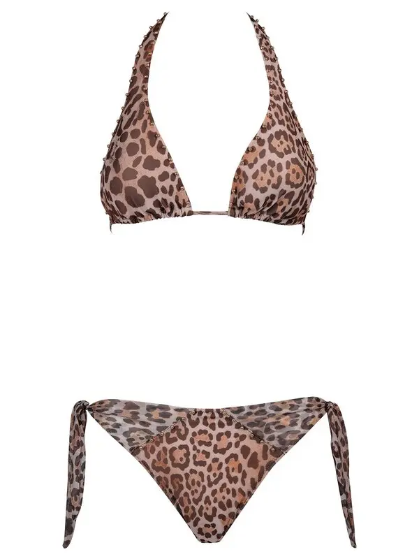 PIN-UP STARS Triangle Bikini Set - Brown