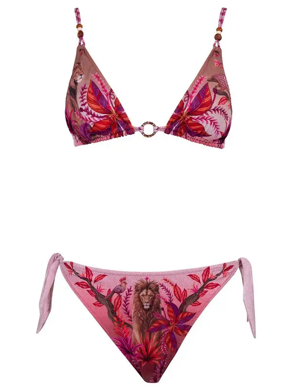 PIN-UP STARS Rhinestone Triangle Bikini - Pink & Purple