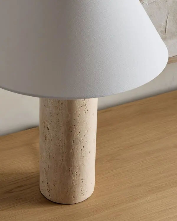 Quince Travertine Table Lamp