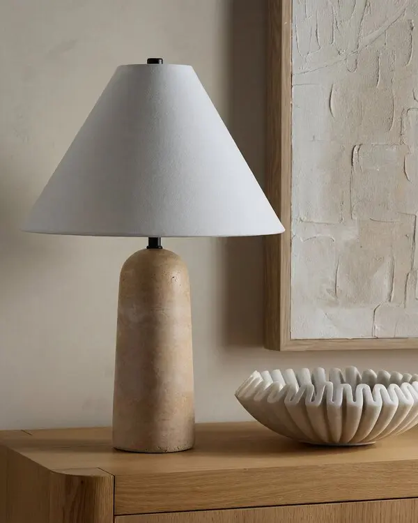 Quince Travertine Table Lamp