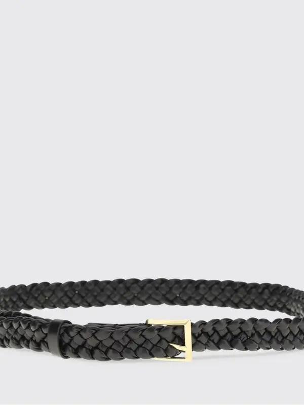 Bottega Veneta Solo Woven Leather Belt - Black