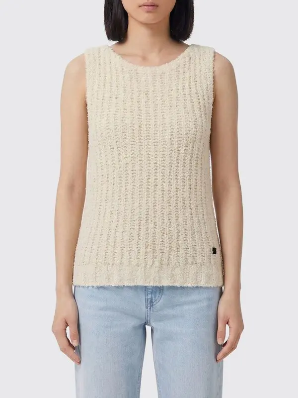 Balmain Knit Top Sleeveless Crewneck - Natural