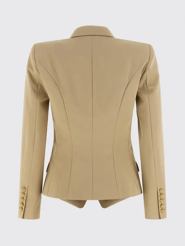 Balmain Double-breasted Cotton Blazer - Beige