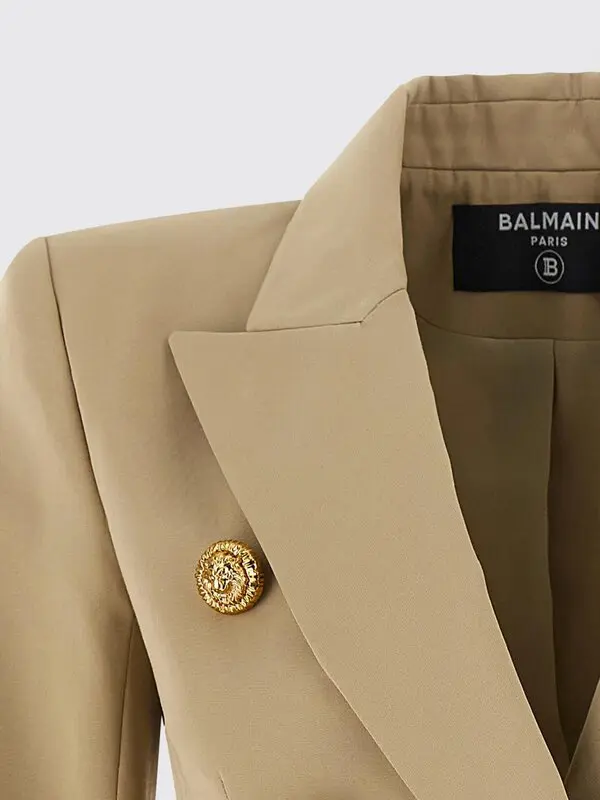 Balmain Double-breasted Cotton Blazer - Beige