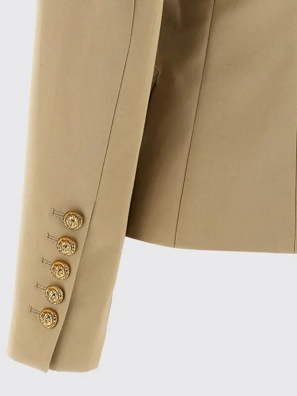 Balmain Double-breasted Cotton Blazer - Beige