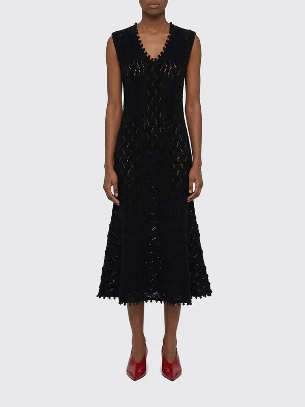 JIL SANDER Perforated Cotton Knit Dress