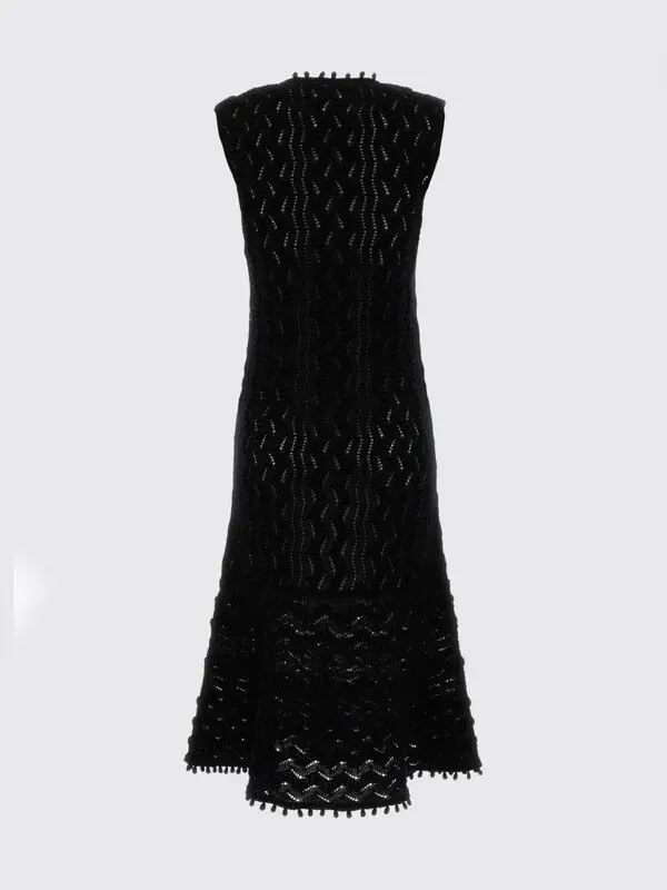 JIL SANDER Perforated Cotton Knit Dress