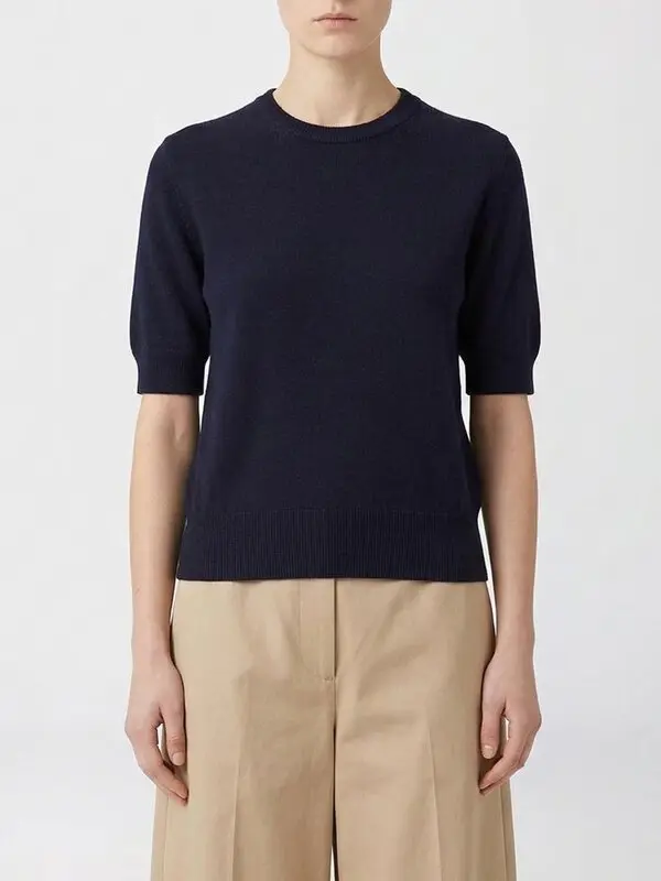 JIL SANDER Ribbed Crew Neck Sweater - Blue
