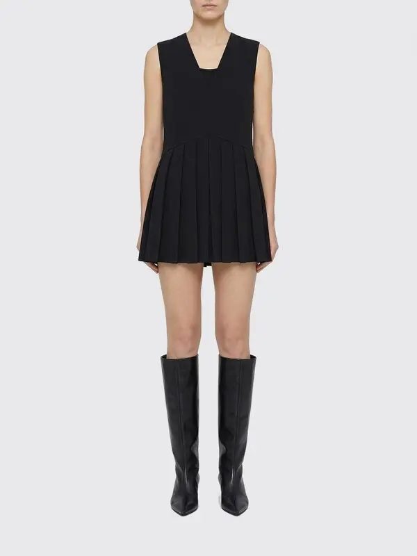 JIL SANDER Sleeveless Pleated Top - Black