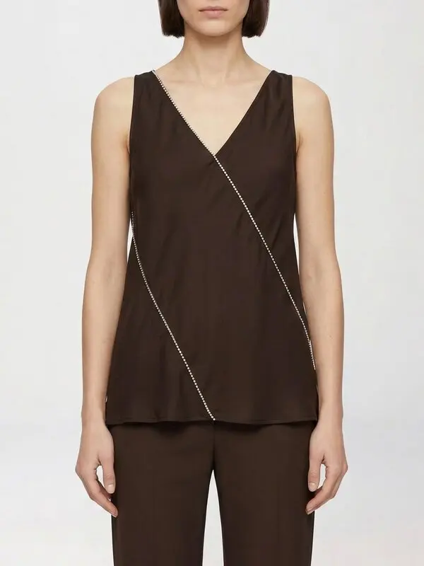 JIL SANDER Sleeveless V-neck Embellished Top - Violet
