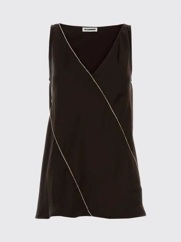 JIL SANDER Sleeveless V-neck Embellished Top - Violet