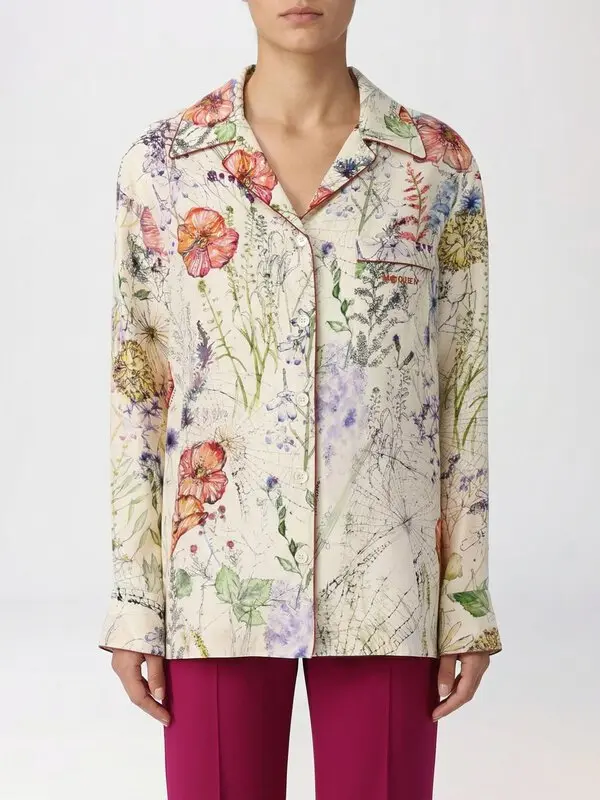 Alexander McQueen Floral Print Shirt - Ivory