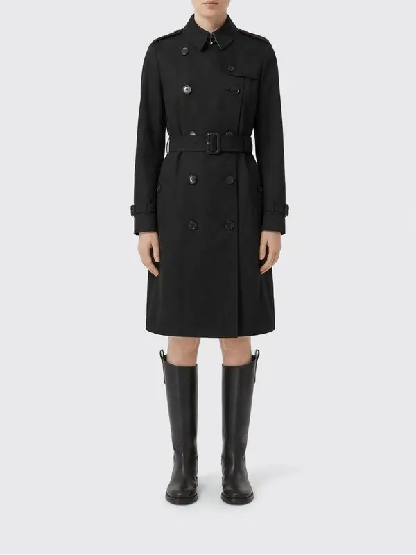 Burberry Double Breasted Trench Coat - Black