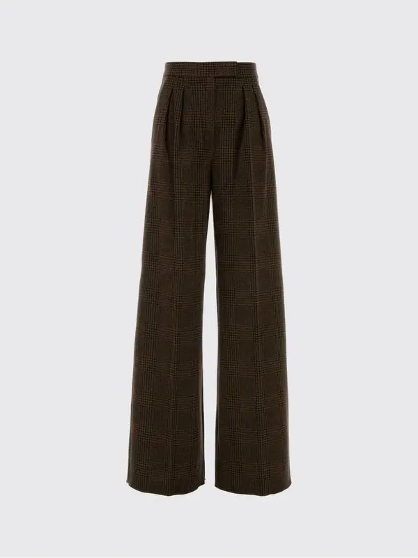 Max Mara Tailored Wide-leg Plaid Trousers - Dark