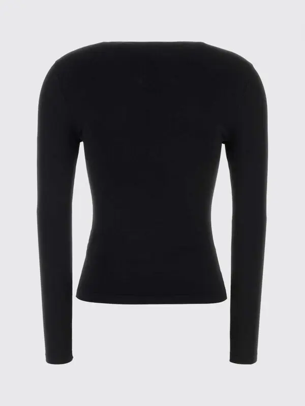Alexander Wang Long Sleeve Viscose Top With Metal Plaque