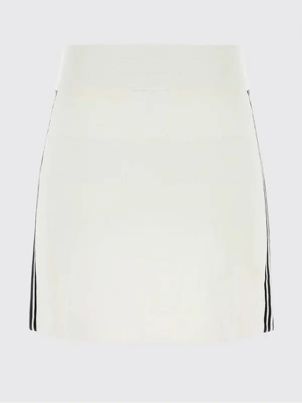 AUTRY Viscose Blend Pencil Skirt With Logo Accent - White