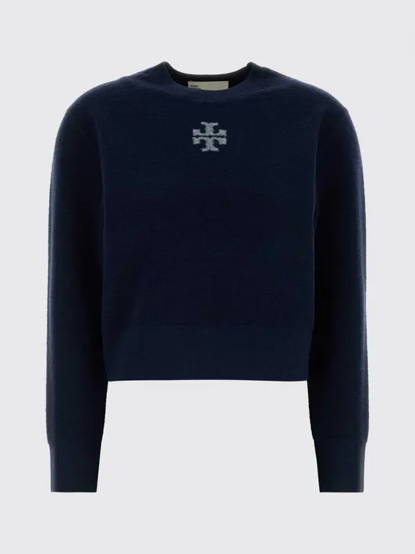 Tory Burch Embellished Crew Neck Sweater - Blue