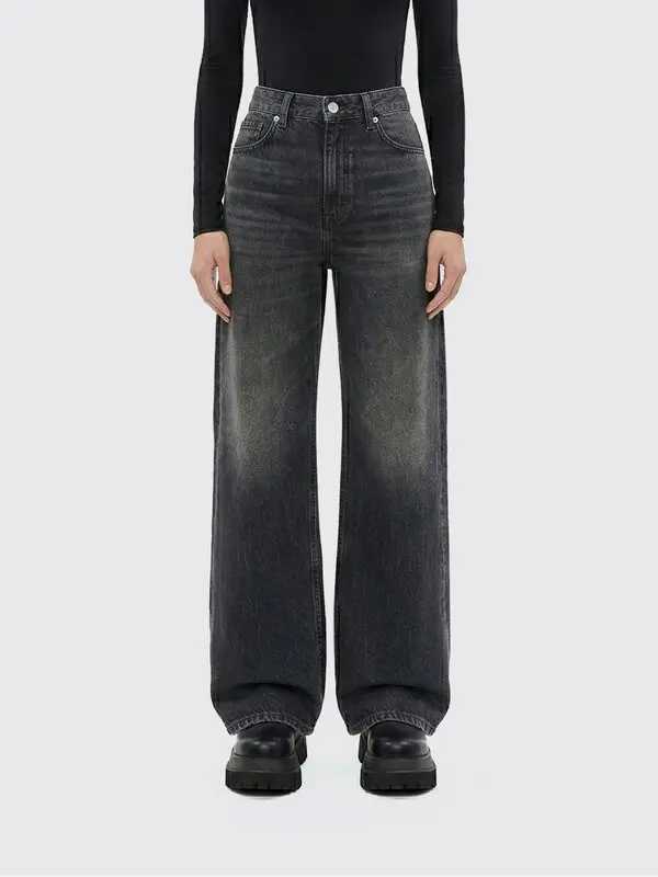 7 For All Mankind Wide Leg Jeans - Black