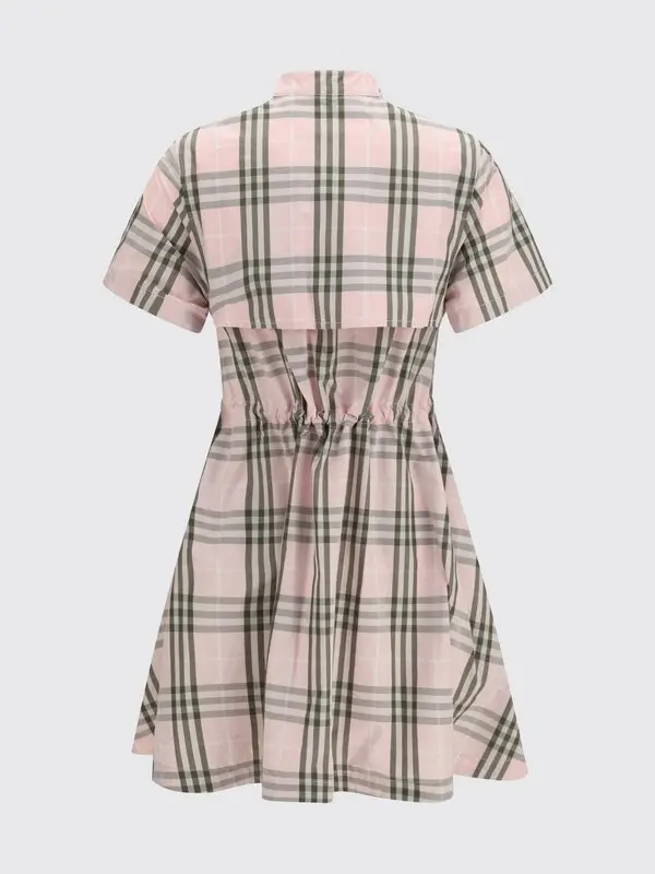 Burberry Check Cotton Chemisier Mini Dress - Pink