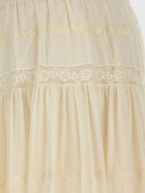 Ermanno Scervino Cotton Skirt With Flounce