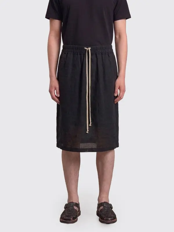 Rick Owens Drawstring Linen Shorts - Black